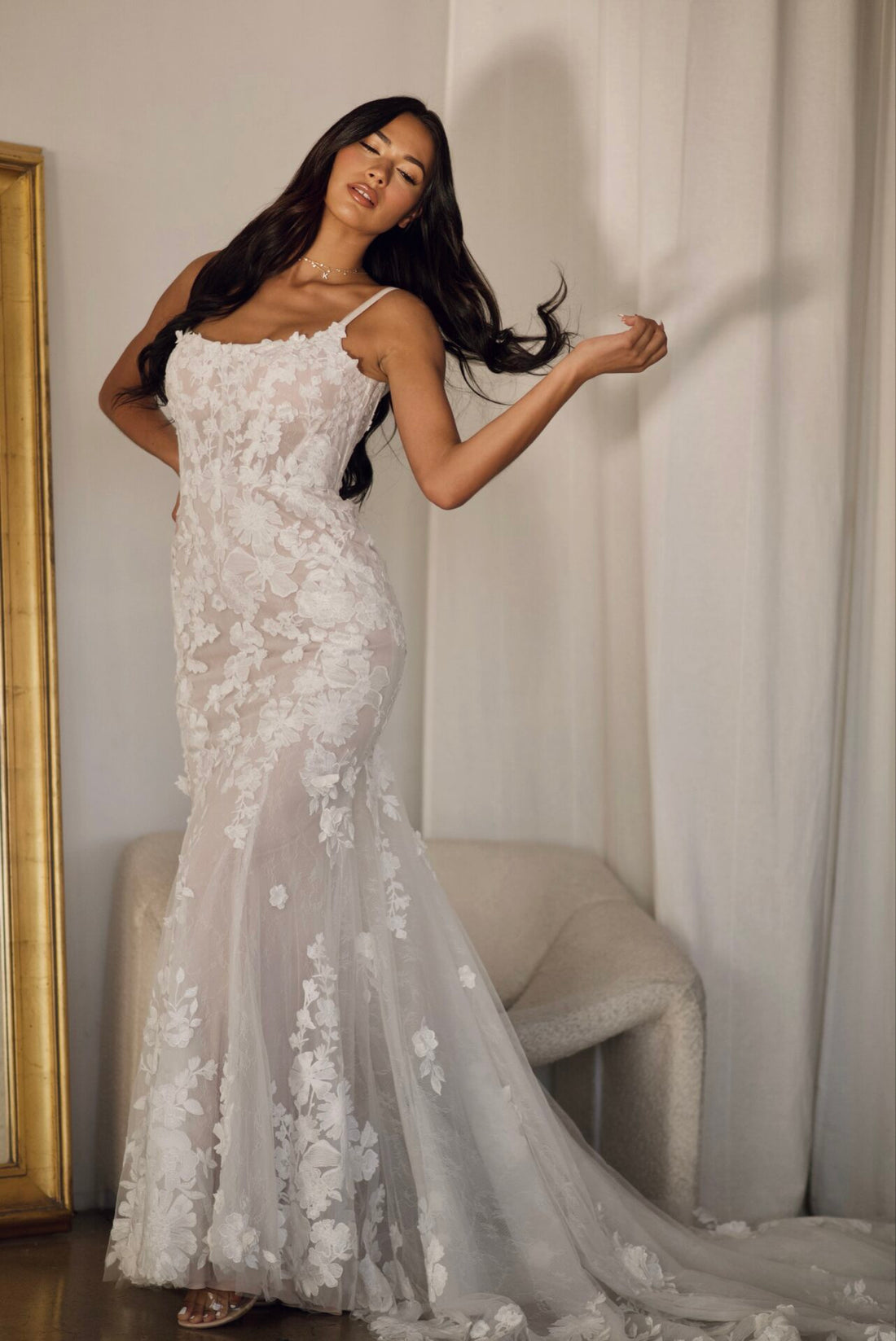 1767 by Martina Liana - A Floral Lace Fitted Wedding Dress – The White ...